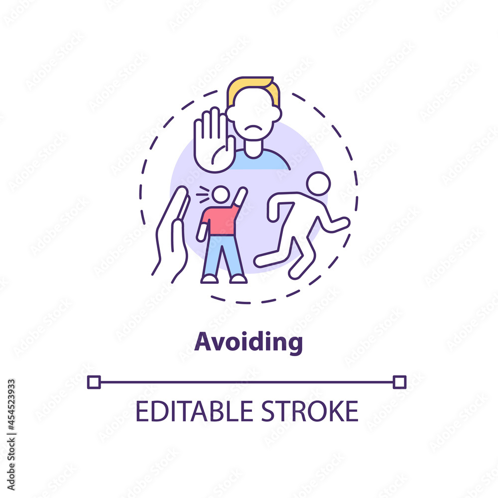 Avoiding concept icon. Ignoring problems with communication. Conflict ...