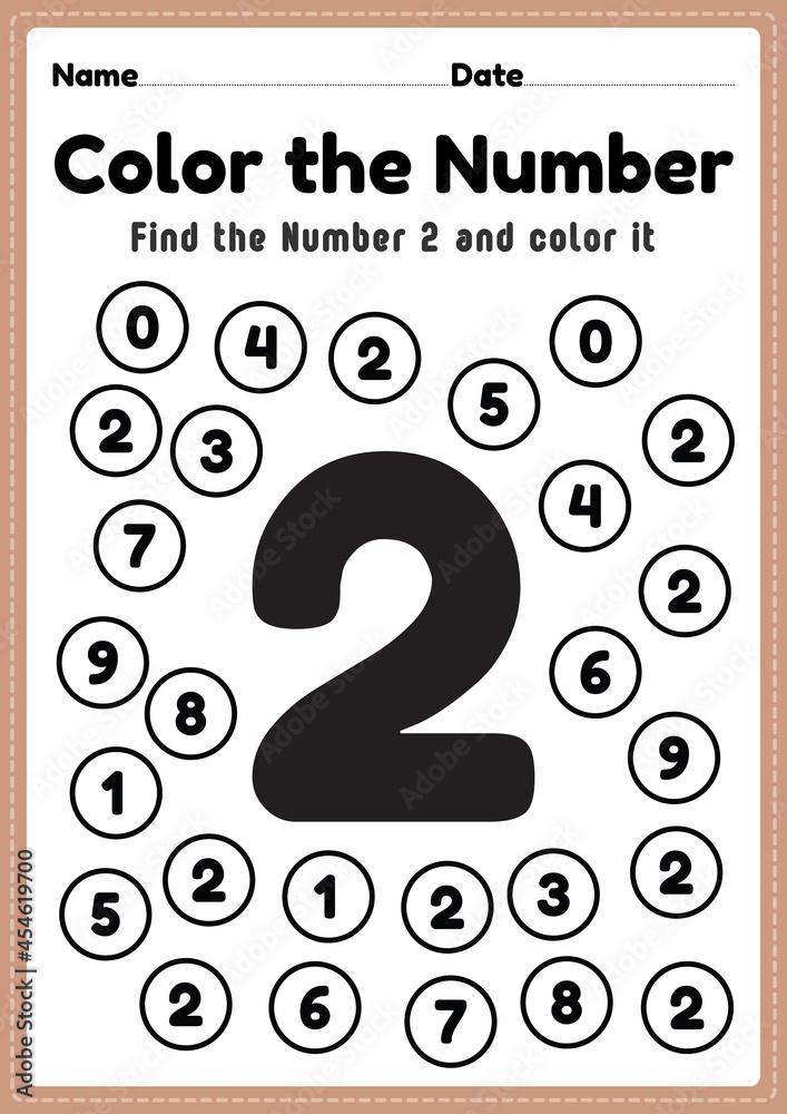 Math worksheet, number 2 worksheet coloring maths activities for ...