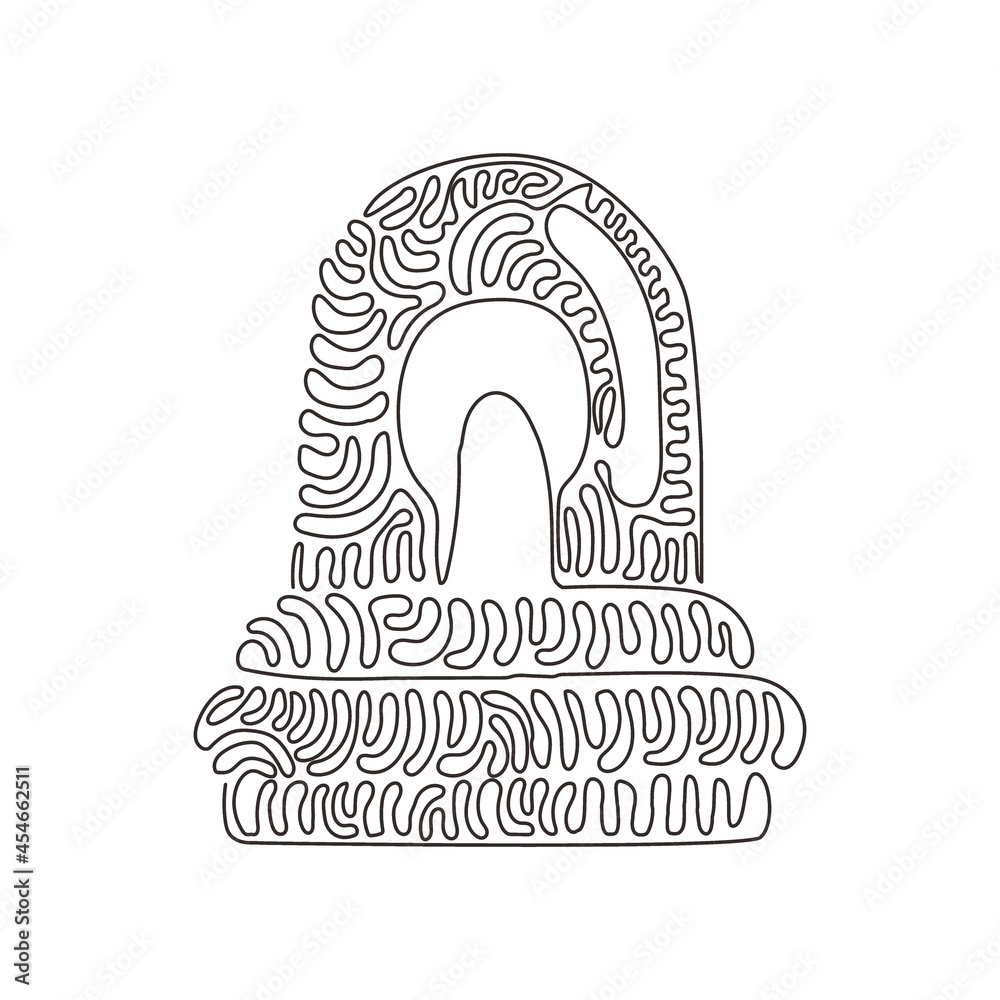 Continuous one line drawing emergency siren icon. Red flasher. Fire ...