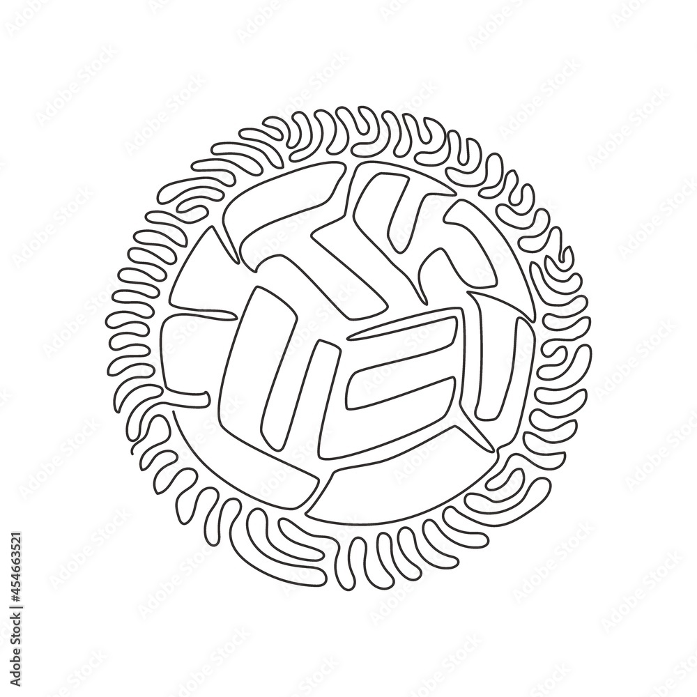 Vector de Stock Single one line drawing Sepak Takraw ball or rattan ...
