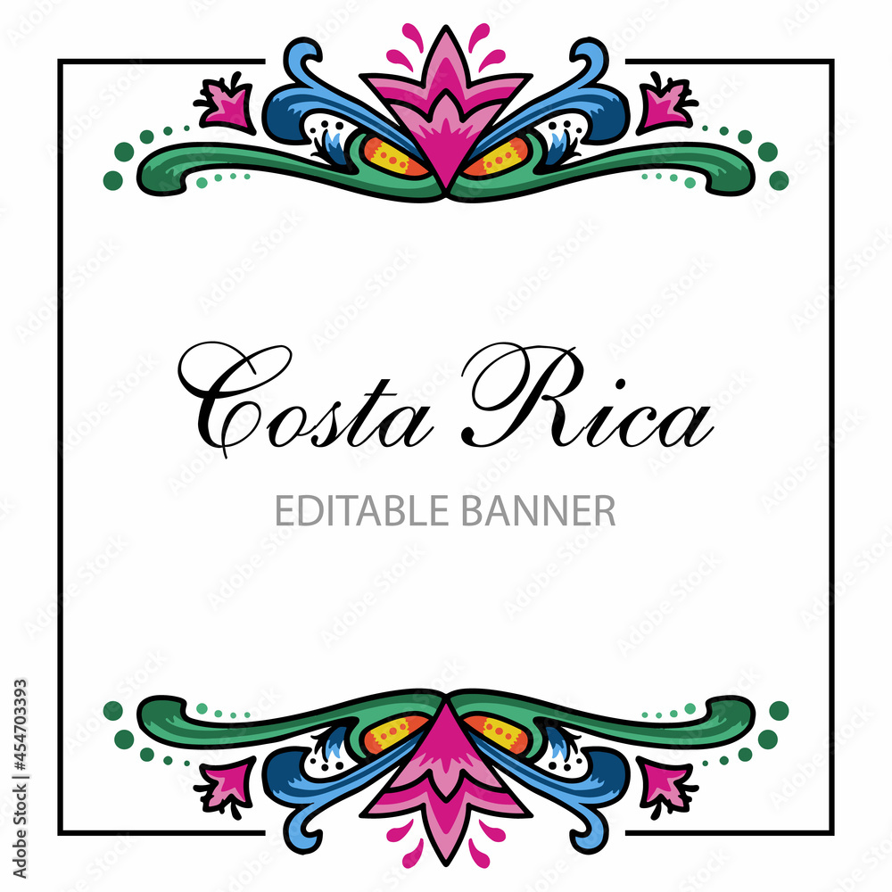 Vector de Stock VECTORIAL BANNER. Costa Rica Ox cart (carreta tipica ...