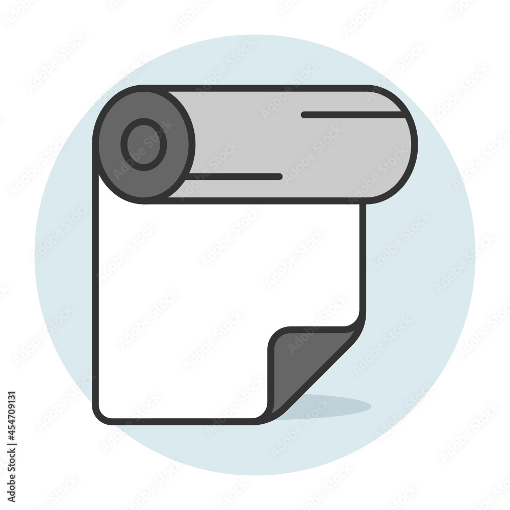 Paper Roll Concept, Thermal Sheet Roller Vector Icon Design, Offset ...