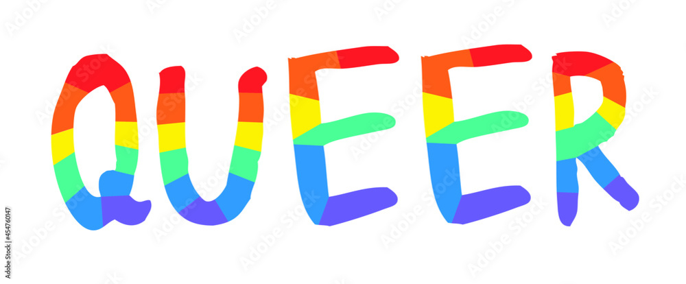 Vector Flat Illustration Rainbow Font. Cartoon Pride Colorful Drawing ...
