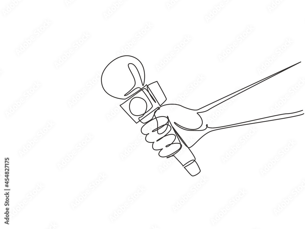 Continuous one line drawing visual on global news, journalism, live ...