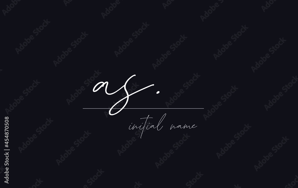 Stylish and elegant letter AS with dark blue background signature logo ...