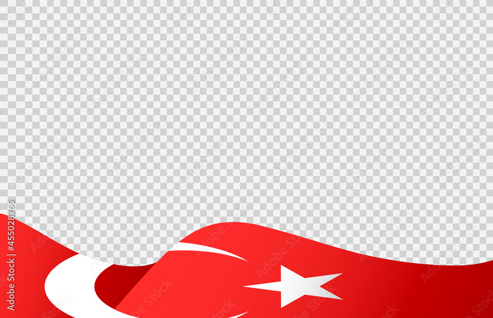 Waving flag of Turkey isolated on png or transparent background,Symbol ...