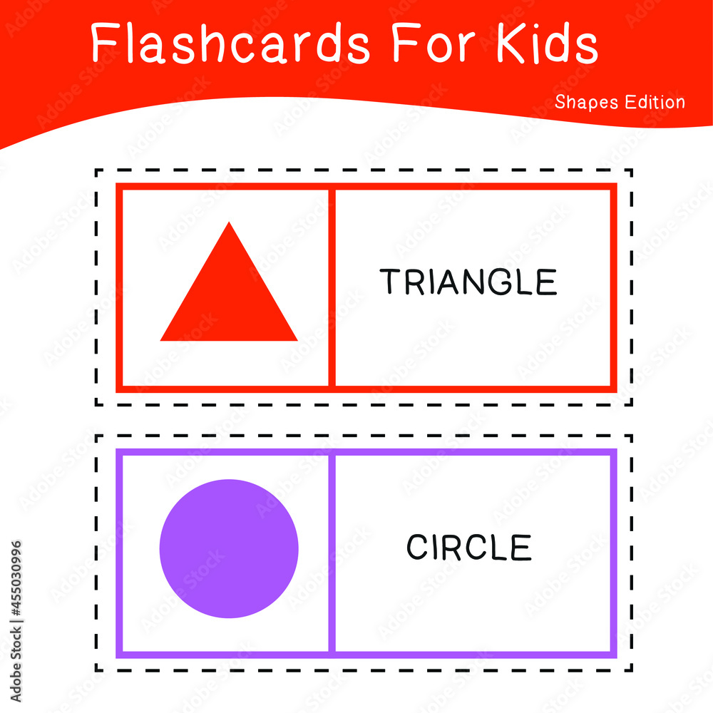 Vector set of shapes flashcards. Shapes Flashcards edition. Shapes for ...