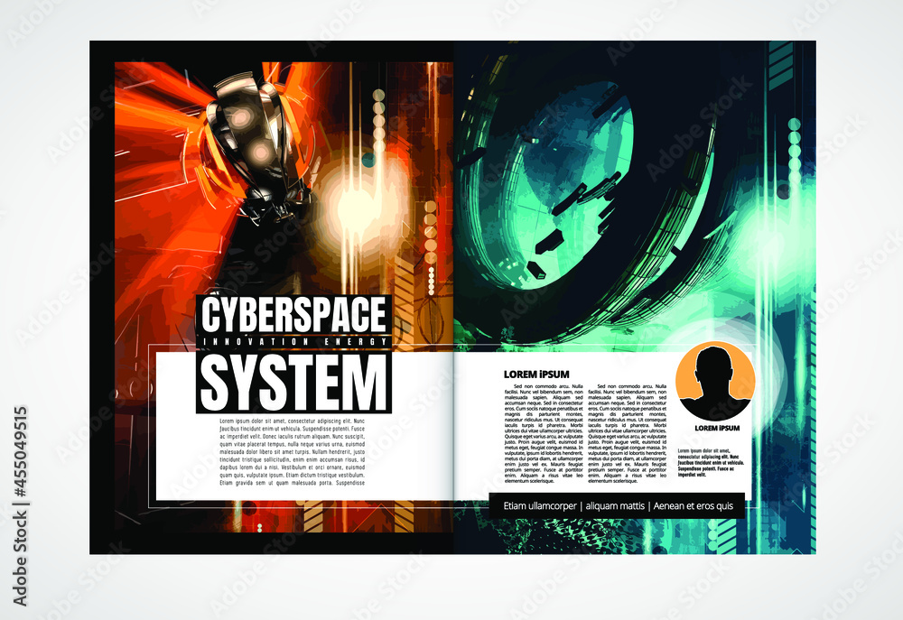 Brochure, ebook or presentation mockup with technology subject ready ...