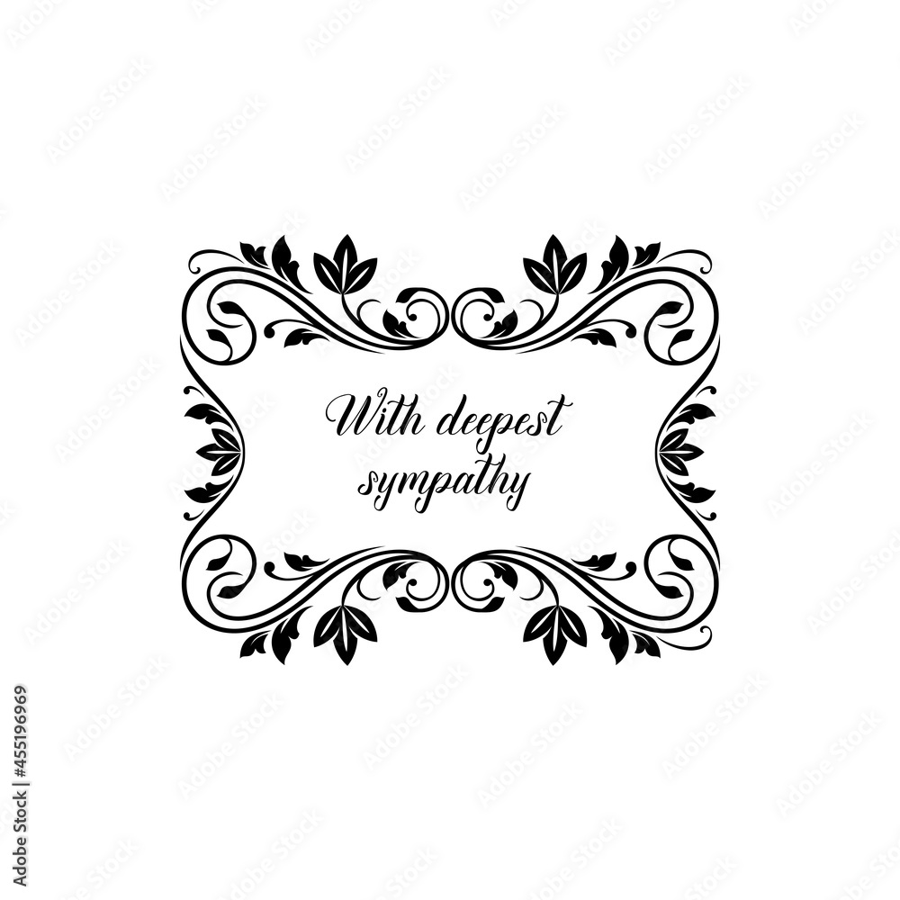 Rest in peace grief with crucifix cross, floral ornament with flowers ...