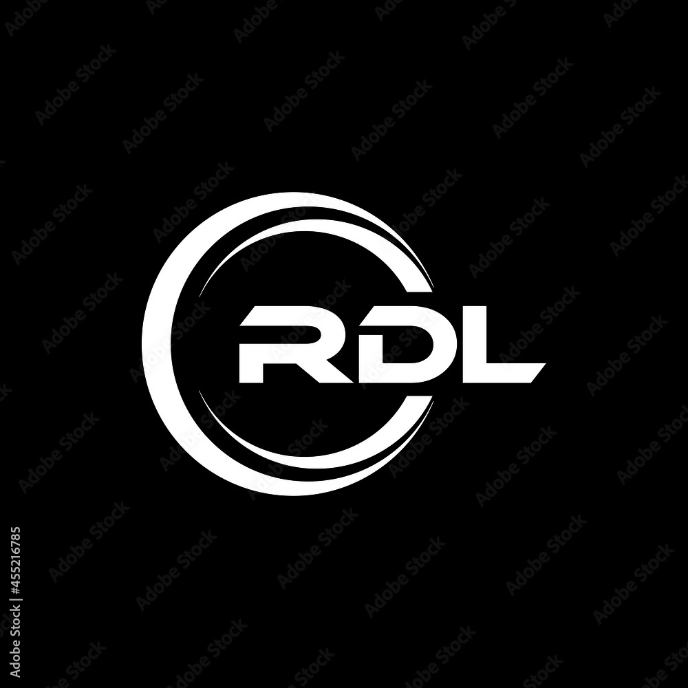 RDL letter logo design with black background in illustrator, vector ...