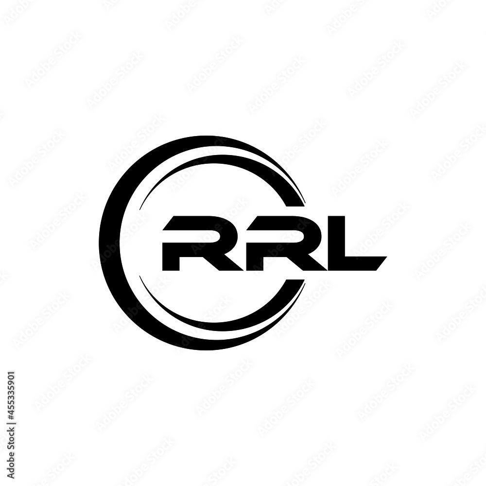 RRL letter logo design with white background in illustrator, vector ...