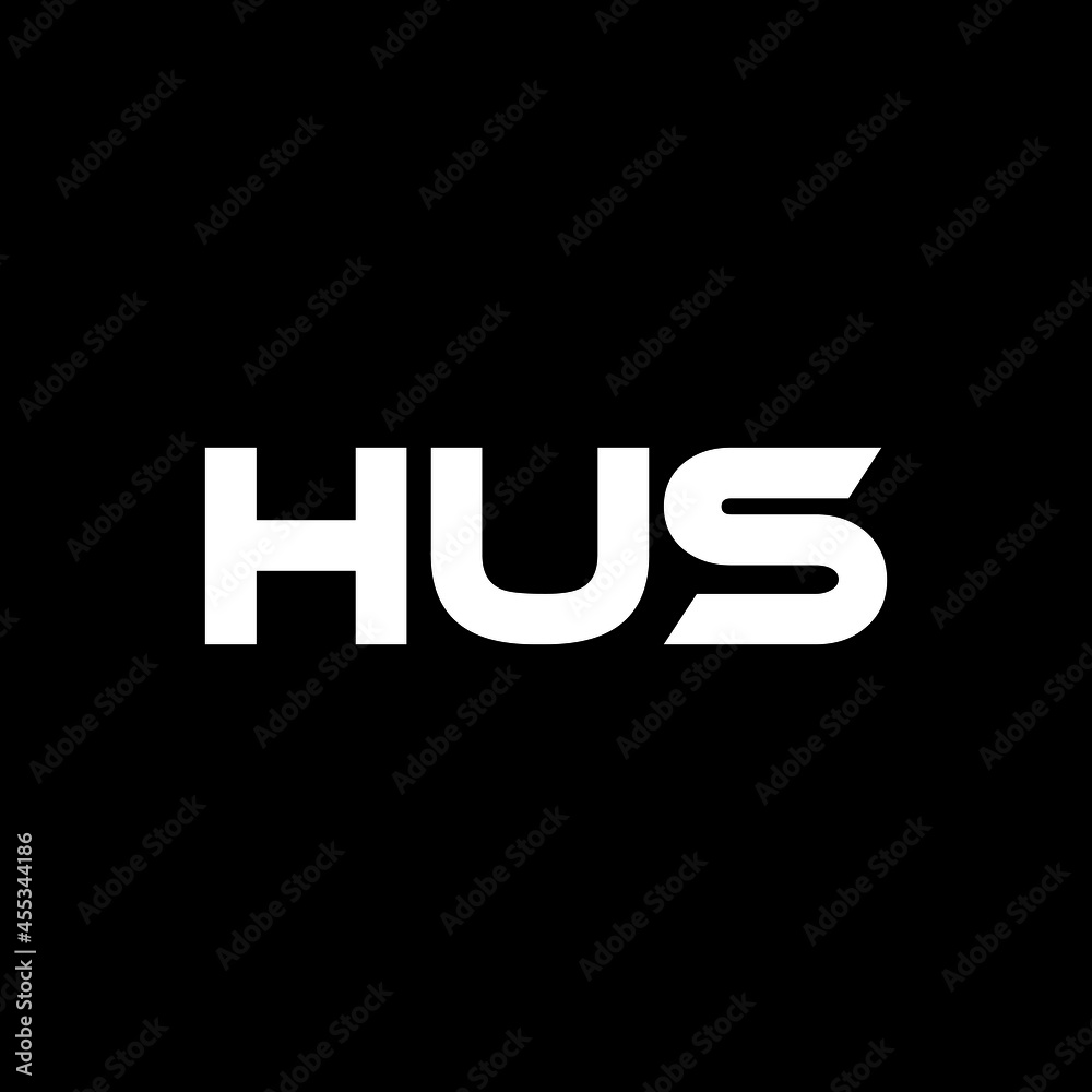 Stock-Vektorgrafik „HUS letter logo design with black background in ...