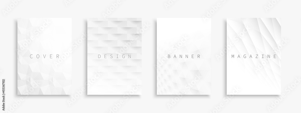 Set of white creative abstract contemporary templates, covers, placards ...