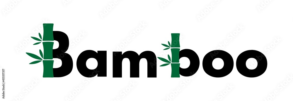 Bamboo Font Icon. Bamboo Text Design. English Vector Logo.Letter b ...