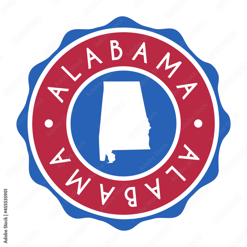 Alabama, USA Badge Map Vector Seal Vector Sign. National Symbol Country ...