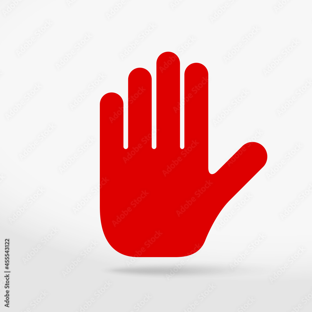 Red prohibition sign. Stop hand icon. No symbol isolated on white ...