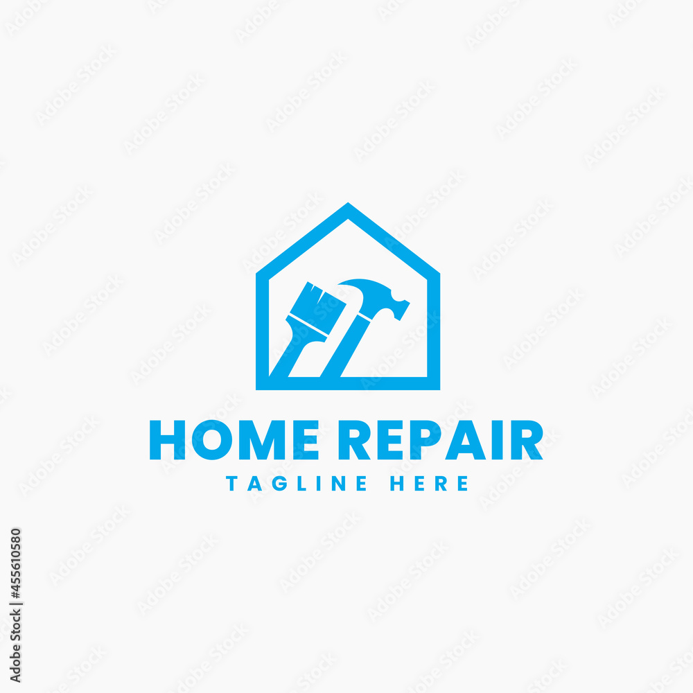 Home Repair logo design. Illustration vector graphic of Hammer with ...