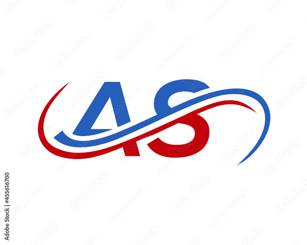 Initial AS Logo Design. AS Letter Linked Business Logo. AS logo Design ...