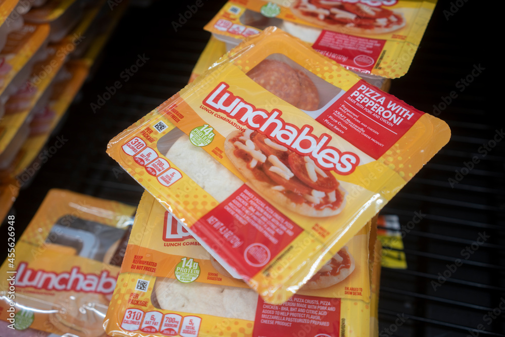 West Linn, OR, USA - Sep 7, 2021: Lunchables Pizza with Pepperoni is ...