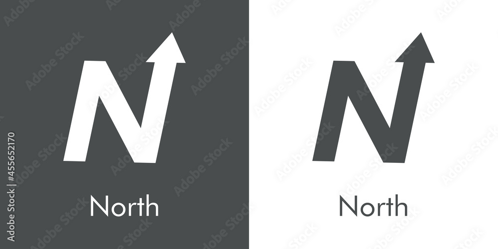 เวกเตอร์ Stock Logotipo con texto North y letra inicial N lineal con ...