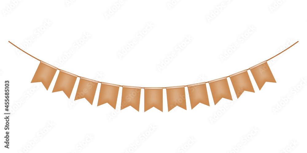 Brown festoon banner isolated on white background, vector illustration ...