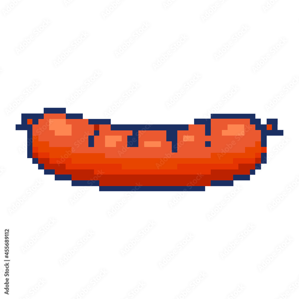 Delicious Sausage 64 Bit Pixel Art Vector Design for Icon, Symbol, and ...