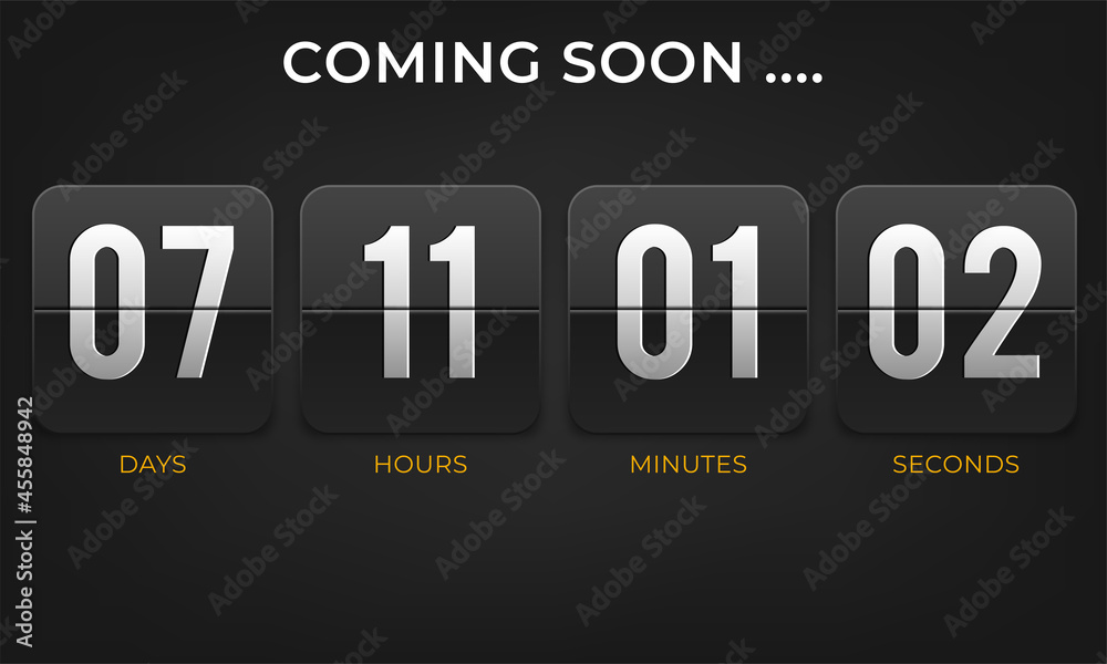 Flip Countdown Clock Counter Timer Stock Vector Adobe Stock
