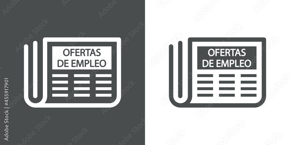 Logotipo con texto OFERTAS DE EMPLEO en español con silueta de ...