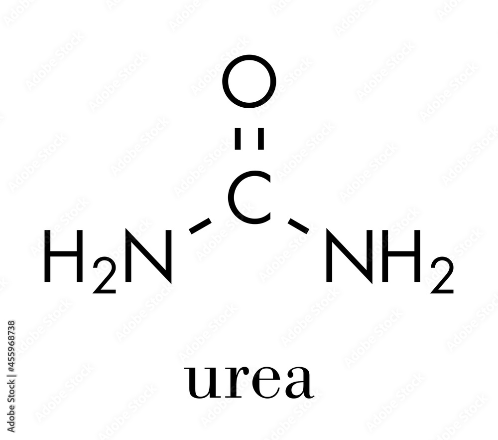 Urea (carbamide) molecule. Used in cosmetics, fertilizer; present in ...