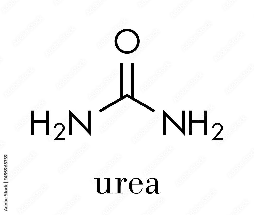 Urea (carbamide) molecule. Used in cosmetics, fertilizer; present in ...