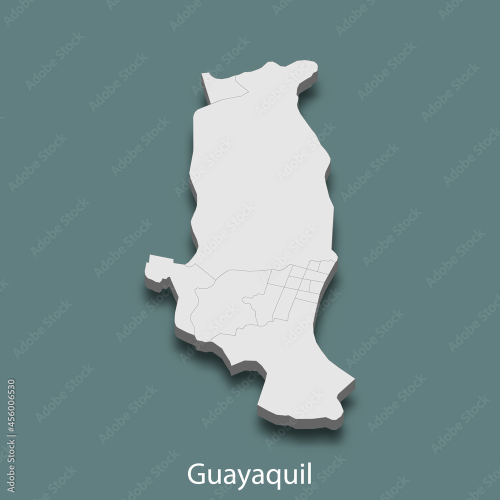 3d isometric map of Guayaquil is a city of Ecuador の Stock ベクター | Adobe ...