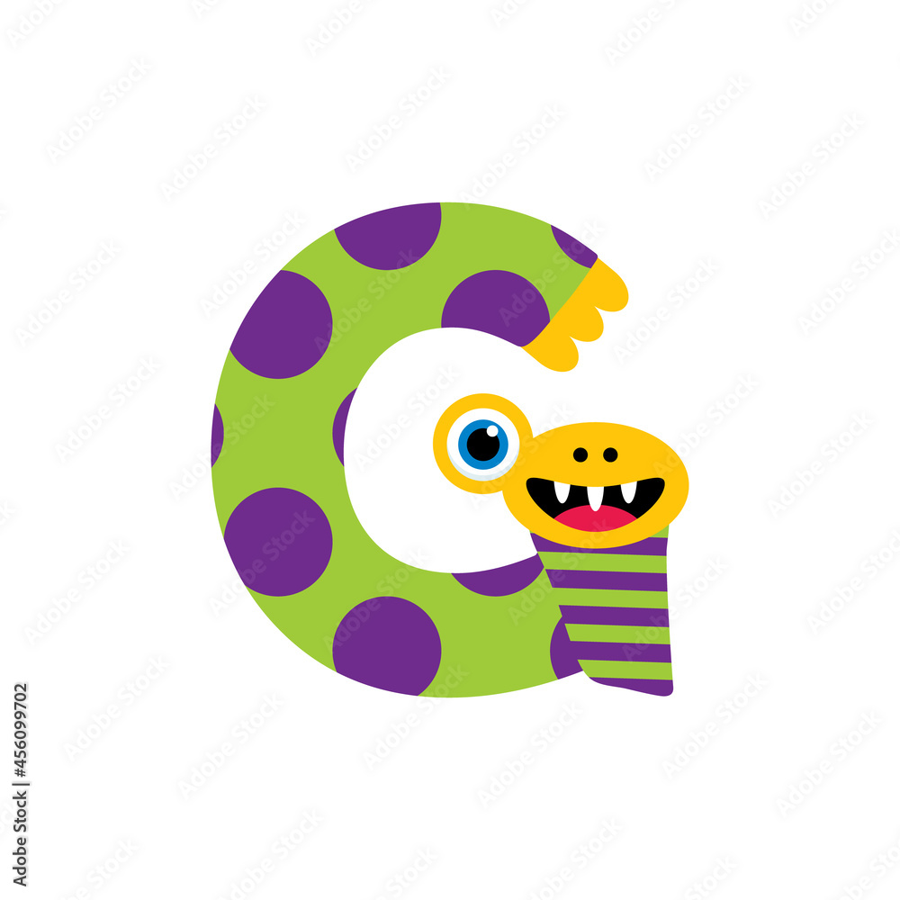 Happy Monsters Vector Alphabet Letters, for classroom poster, stickers ...