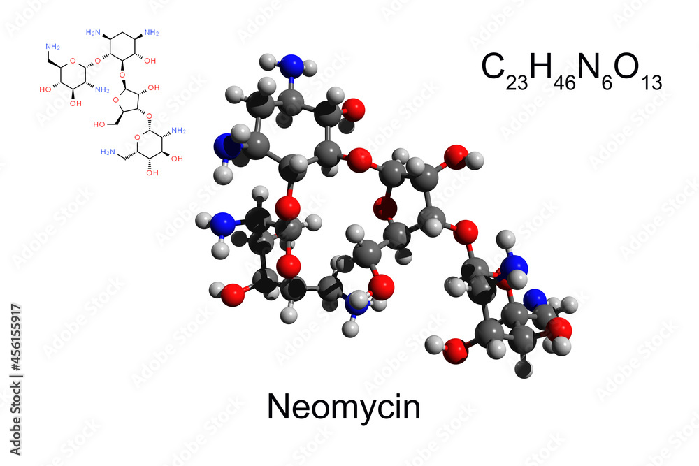 Chemical formula, structural formula and 3D ball-and-stick model of ...