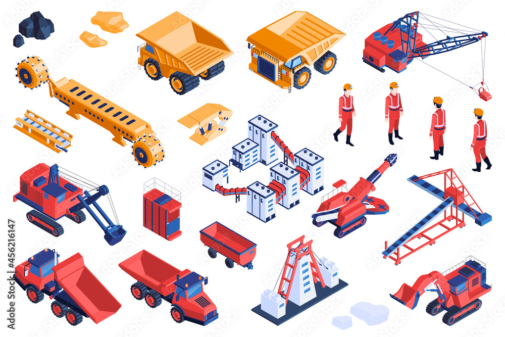 Стоковий вектор Mine Industry Isometric Set | Adobe Stock