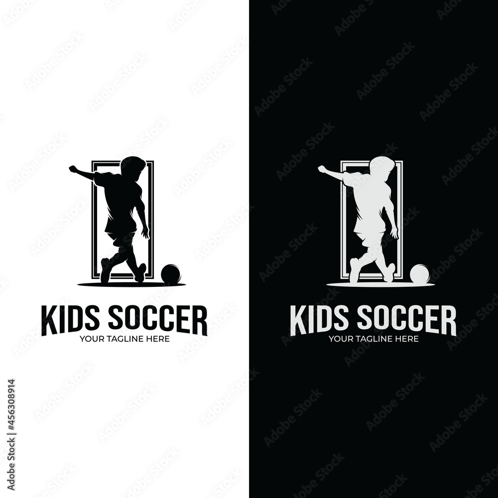 Kids soccer logo design inspiration Stock Vector | Adobe Stock