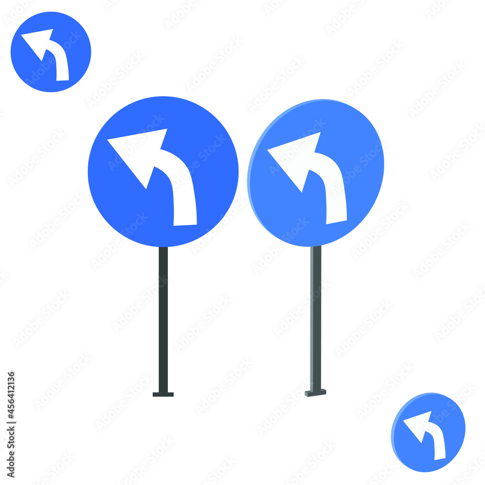 go left side sign with 3d view, traffic signs Stock Vector | Adobe Stock