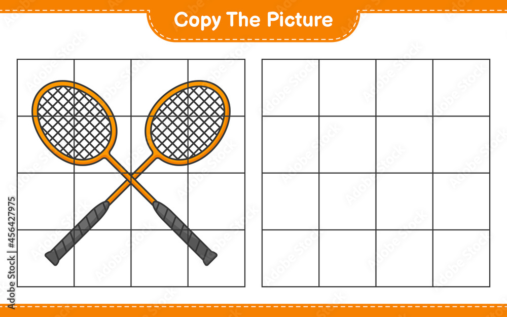 Copy the picture, copy the picture of Badminton Rackets using grid ...