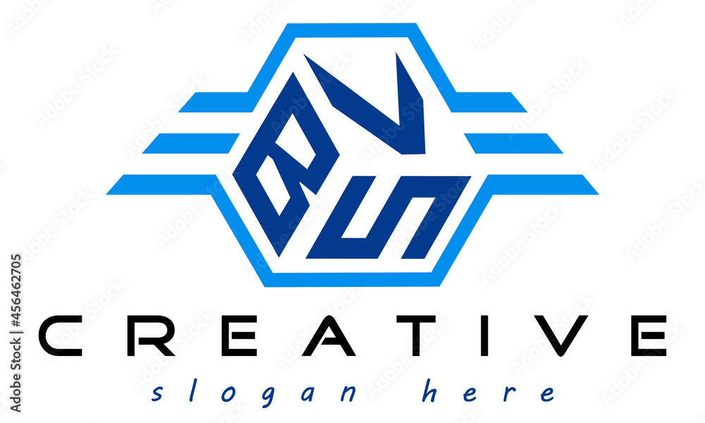 emblem badge with wings BVS letter logo design vector, business logo ...