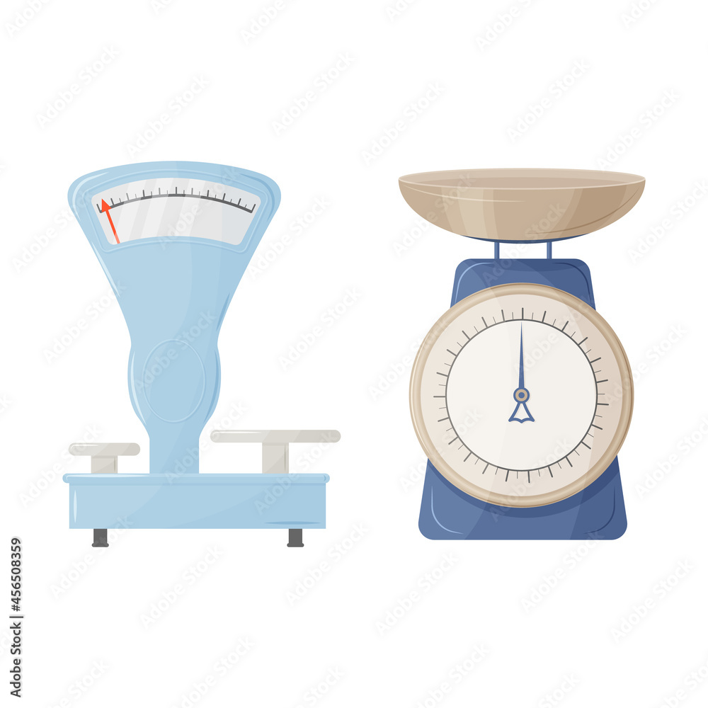Large store scales for weighing products and other items. Analog scales ...