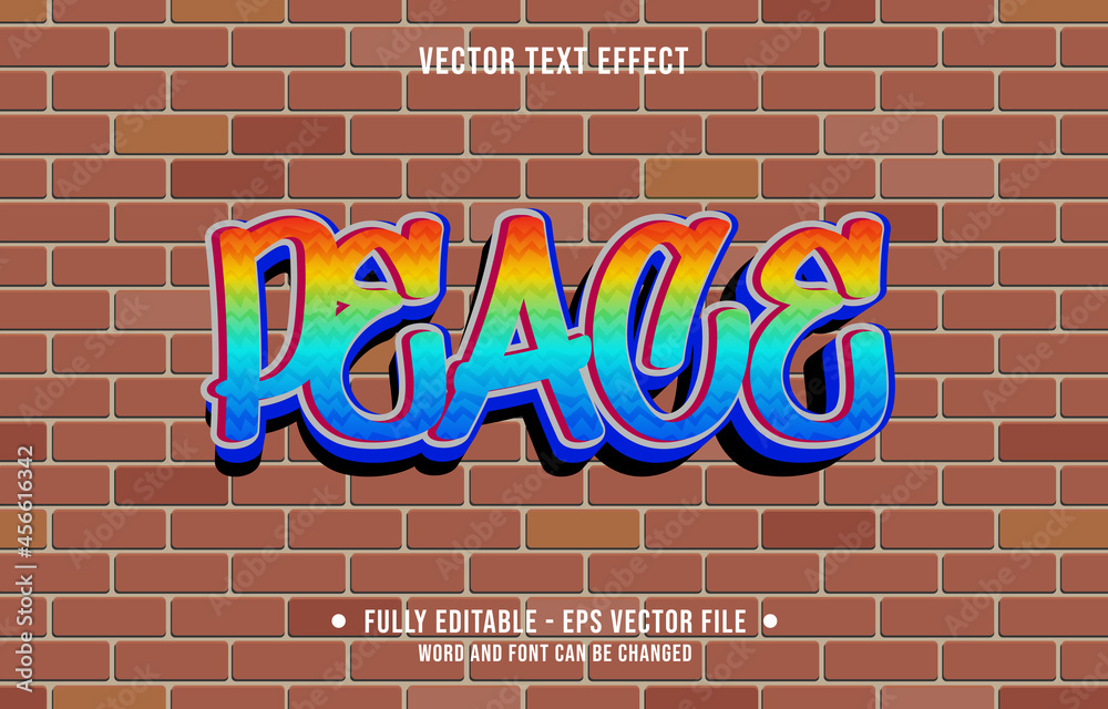 Editable text effect gradient color street graffiti wall style for ...