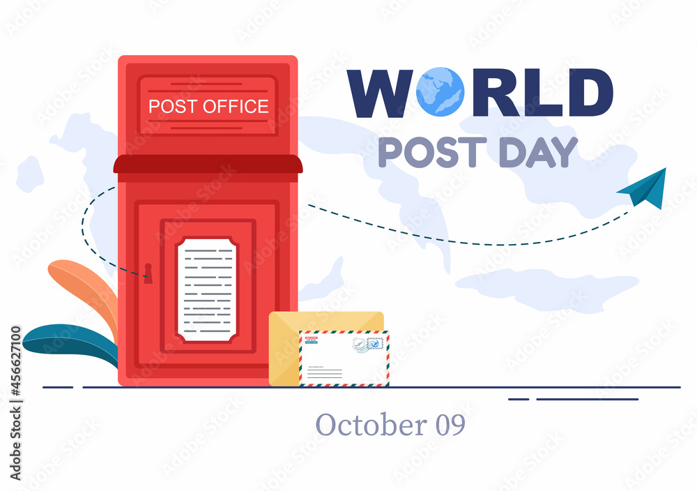 World Post Day Background Which is Celebrated on October 9 with Mail ...