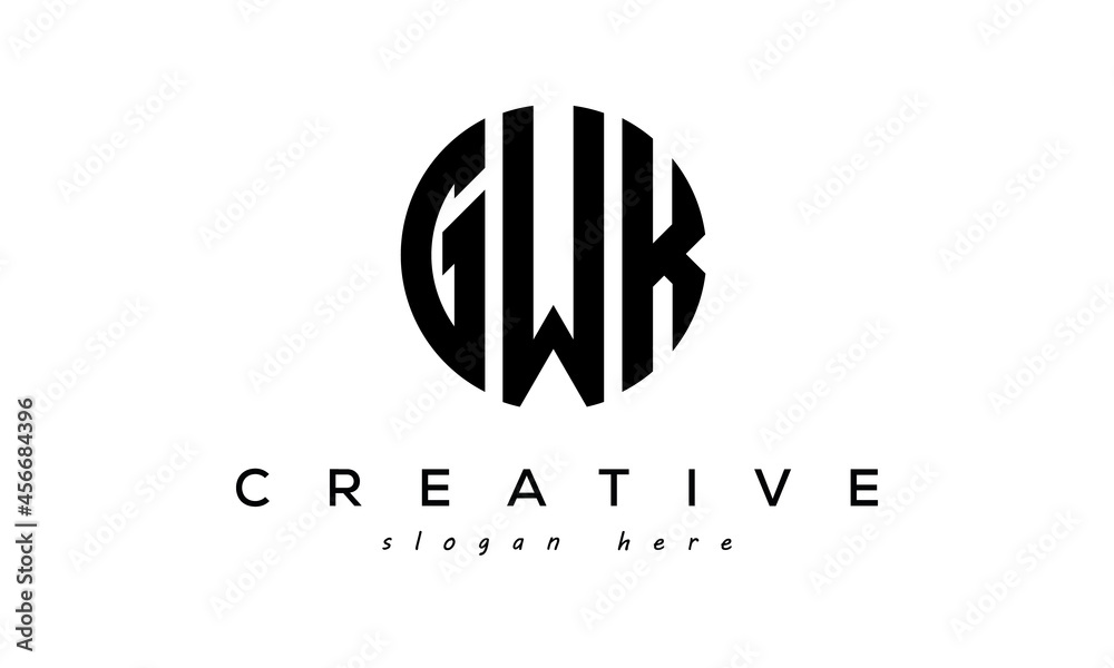 Letter GWK creative circle logo design vector Stock Vector | Adobe Stock