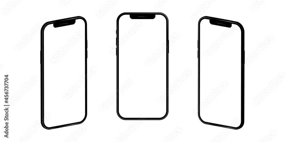 Realistic models smartphone with transparent screens. Smartphone mockup ...