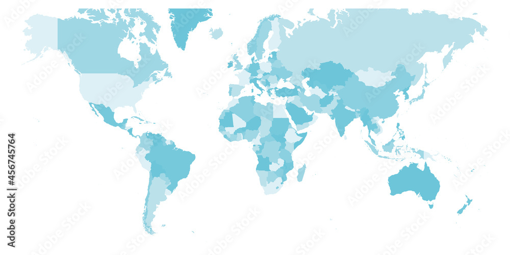 Map of World. Mercator projection. High detailed political map of ...