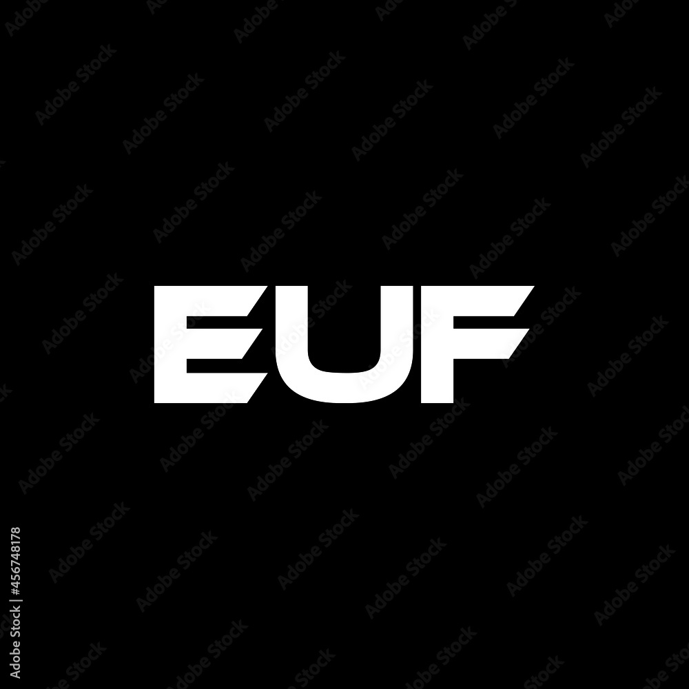 Stock-Vektorgrafik „EUF letter logo design with black background in ...