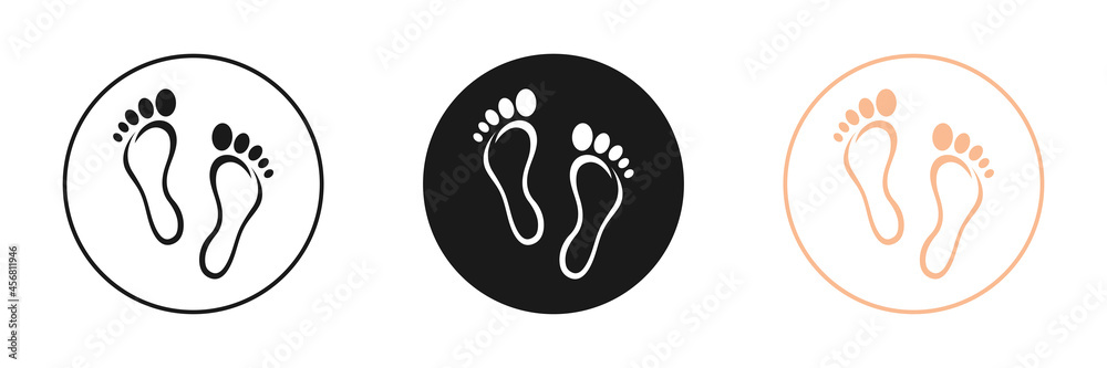 Set of web icons for feet flat design. Stock Vector | Adobe Stock