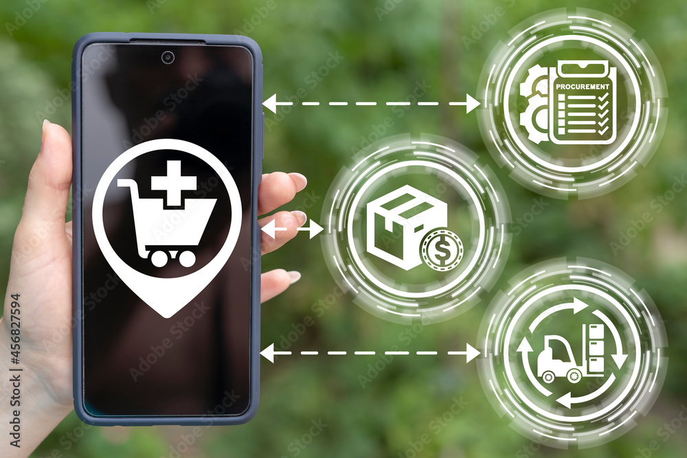 Business concept of procurement management. Modern supply chain ...