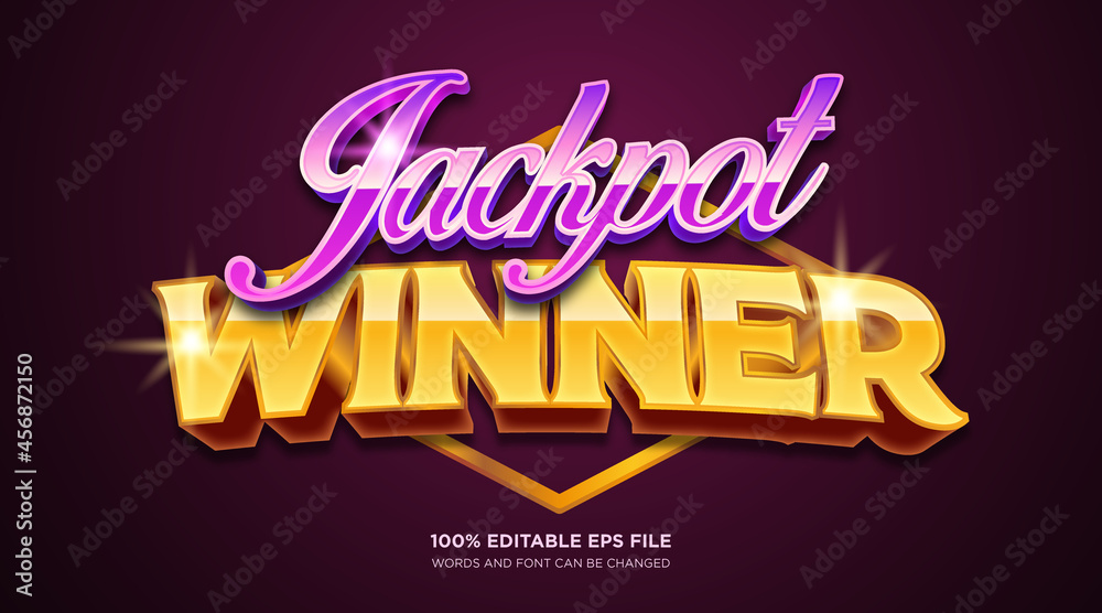 Jackpot winner text style effect Stock Vector | Adobe Stock