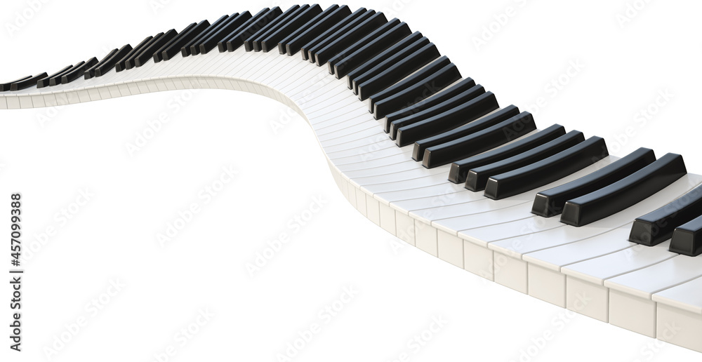 Curvy Piano Keys Stock Illustration | Adobe Stock