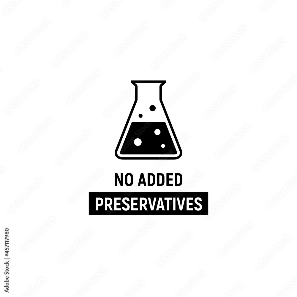 No added preservatives icon. Chemical artificial free food. No ...